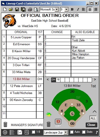 Hasil Pencarian Baseball Lineup Templates Distributor Sandal Murah